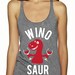 WINO SAUR Tank Top, Heather Gray Wine Tank, Funny Wine Shirt, Yoga ...