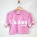 WOMEN'S CUSTOM SHIRTS Crop Tops Personalized Name & Numbers, Customized ...