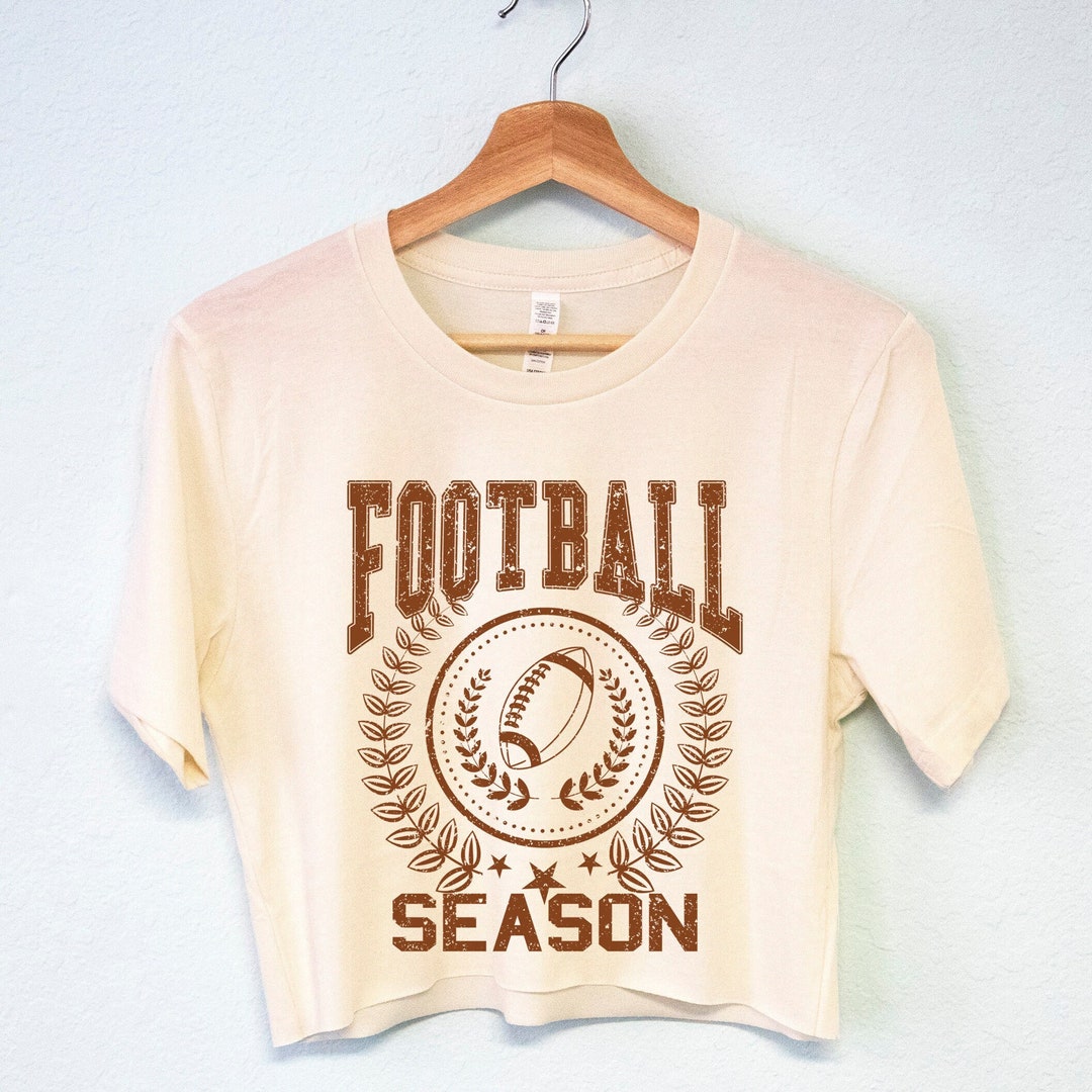FOOTBALL SEASON Crop Top Shirt, Women's Football T-shirt, Tailgate ...
