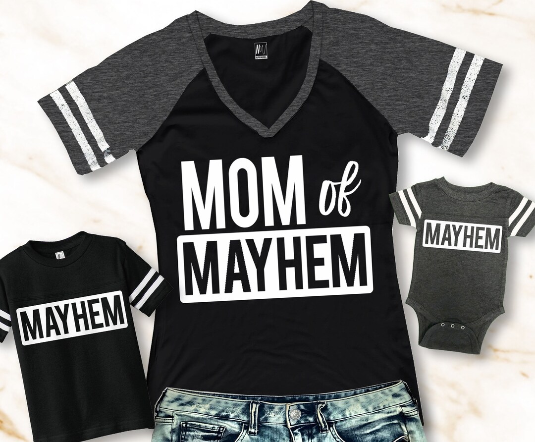 MOMMY & ME Mayhem Shirts for Mom and Kids, Mom Shirts, Baby Shirts, Mom ...