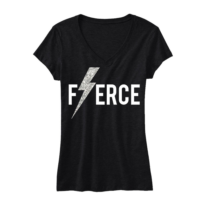 FIERCE Glitter Lightning Workout Shirt Workout Clothes - Etsy