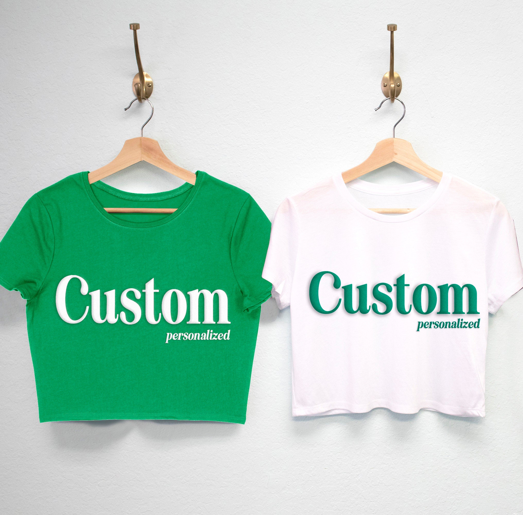 EMBOSSED CUSTOM CROP Tops for Women , Small Business Shirts, Women's ...