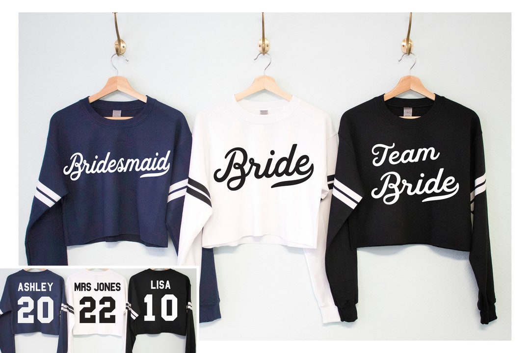 CUSTOM BRIDE & BRIDESMAID Cropped Sweaters Bachelorette Party and ...