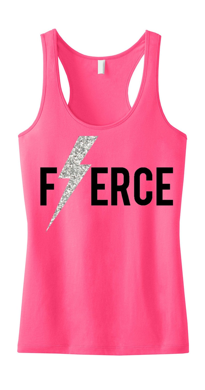 FIERCE Glitter Lightning Workout Tank Top Workout Clothing | Etsy