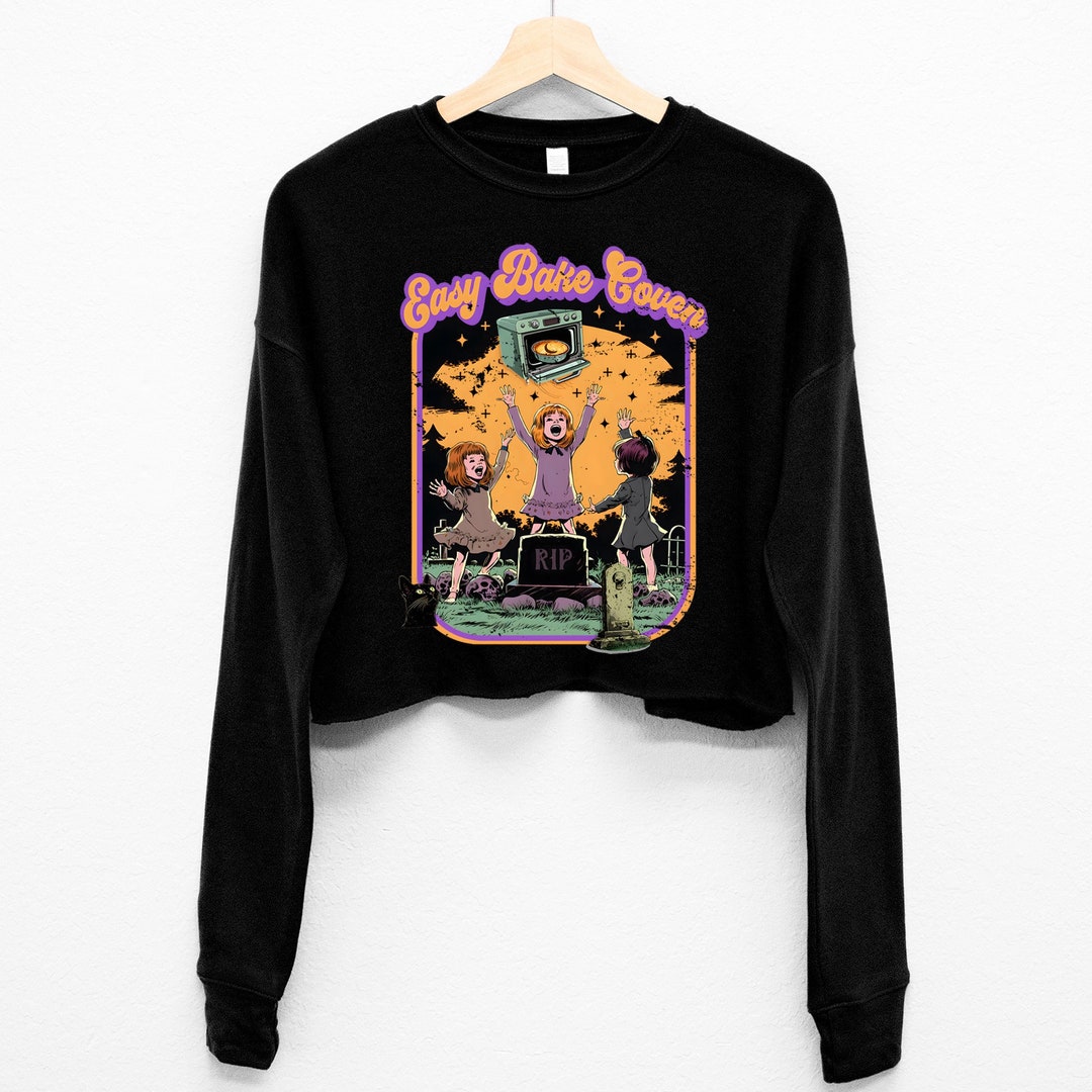 EASY BAKE COVEN Cropped Sweater, Womens Halloween Cropped Sweatshirt ...