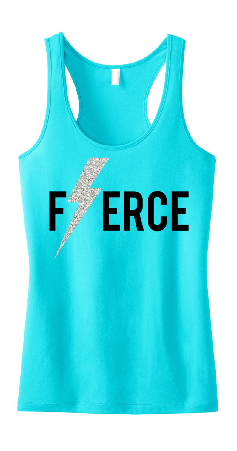 FIERCE Glitter Lightning Workout Tank Workout Clothing - Etsy