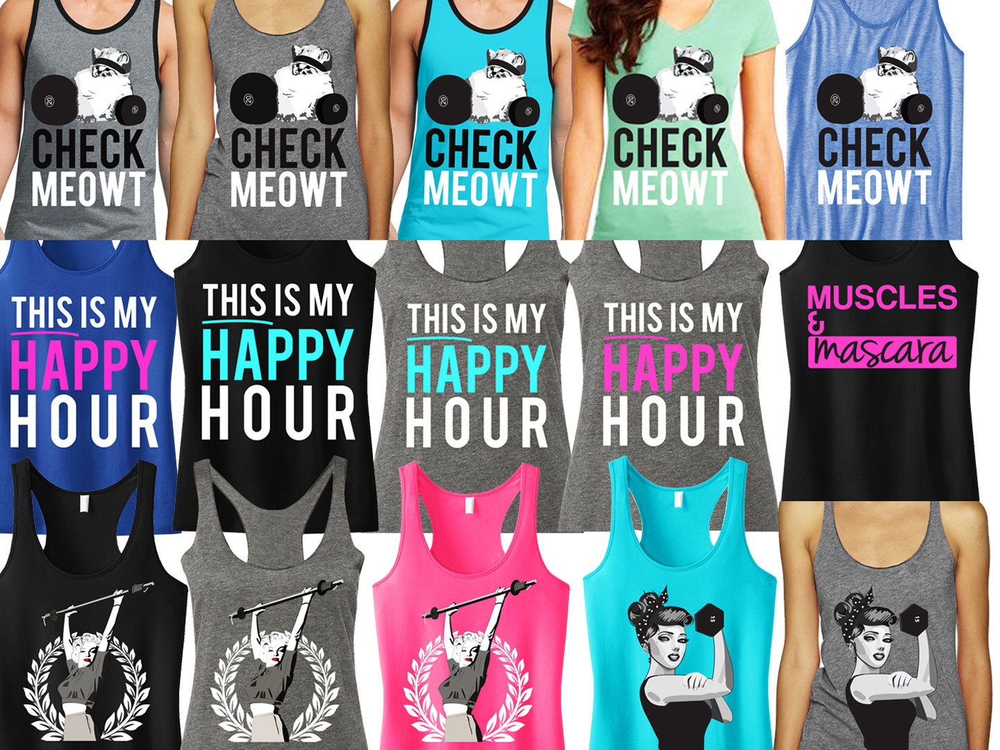 3 WORKOUT FITNESS TANK Tops 20% off Bundle Workout Tanks - Etsy