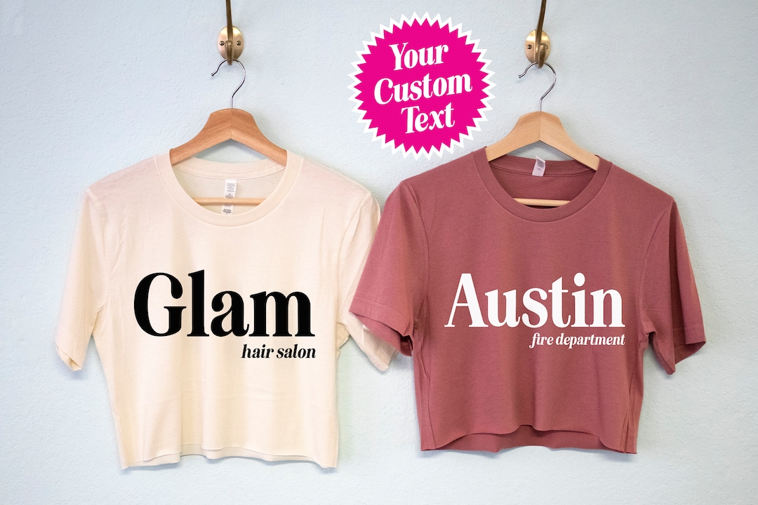 WOMEN'S CUSTOM CROPPED T-shirts, Small Business Shirts, Customized ...