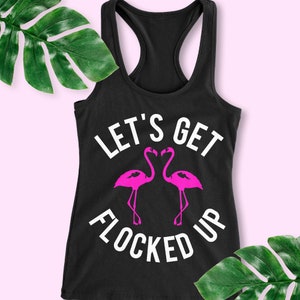 BRIDE'S FLOCK Flamingo Bachelorette Party Tank Tops - Pick Style ...