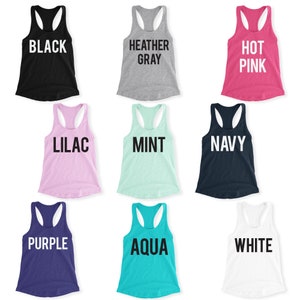 CUSTOM TANK TOP Pick Style & Print Color, Custom Sayings Names Tank ...