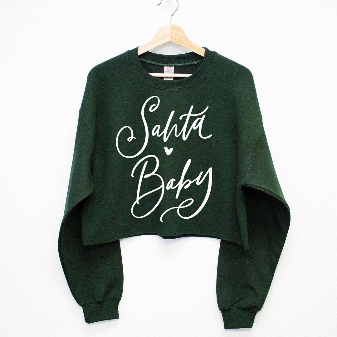 SANTA BABY Cropped Ugly Christmas Sweater for Women, Womens Funny ...