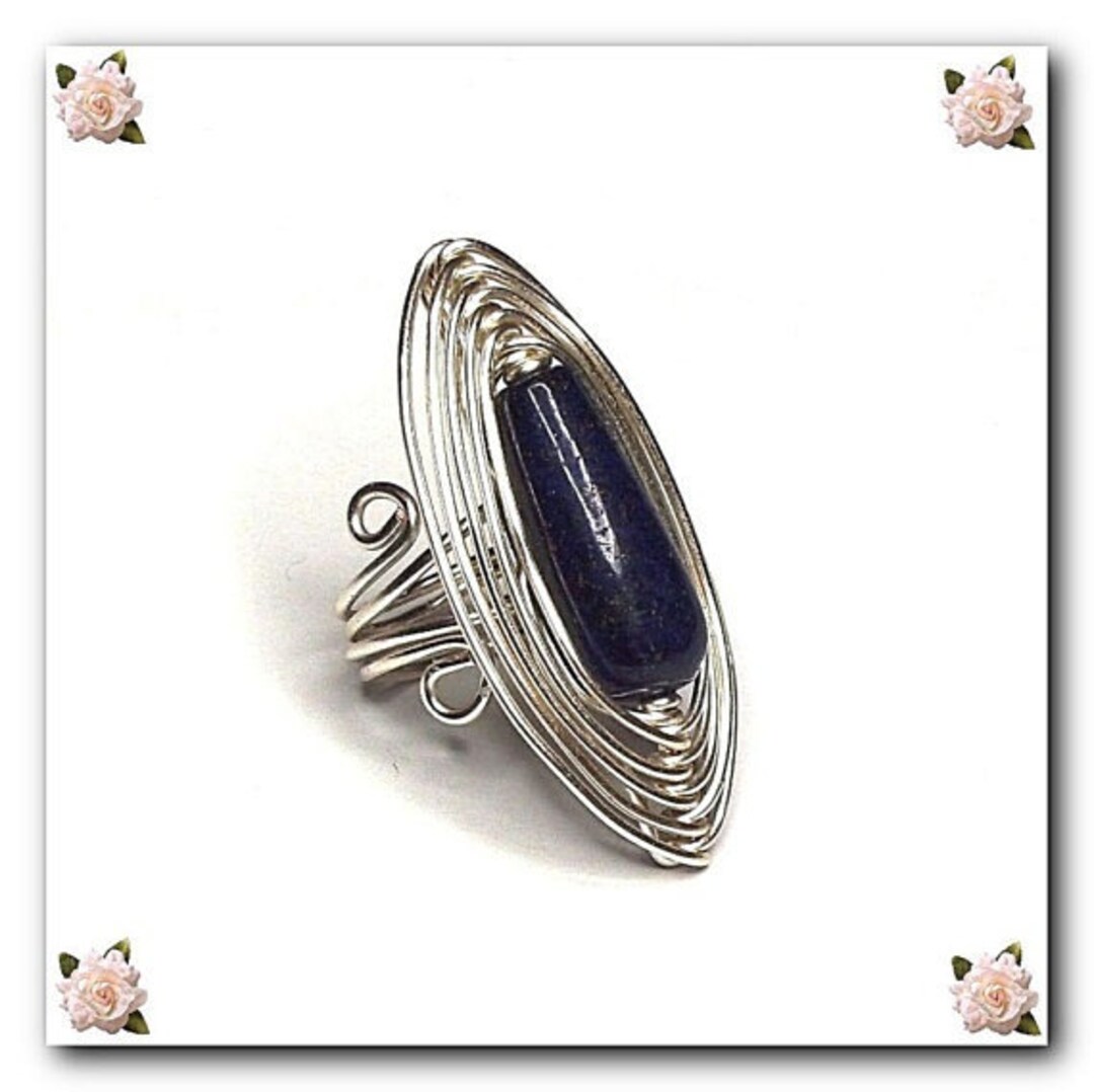 Diy Pdf Tutorial Wire Wrapping Jewelry Herringbone Ring,casual,occasion,wedding,gemstone,lapis ...