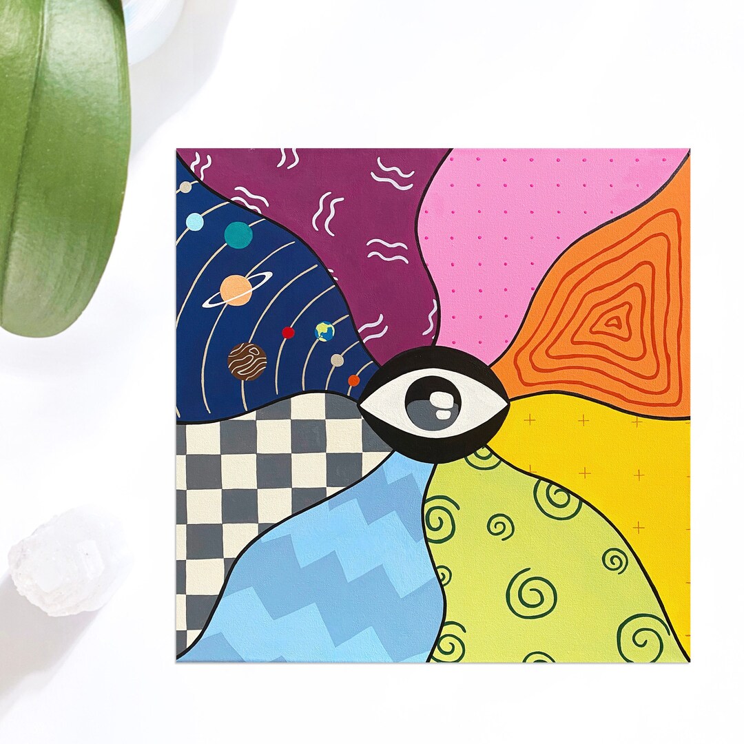 Patterned Rainbow Third Eye Art Print - Funky Decor (7x7 Inch) - Etsy