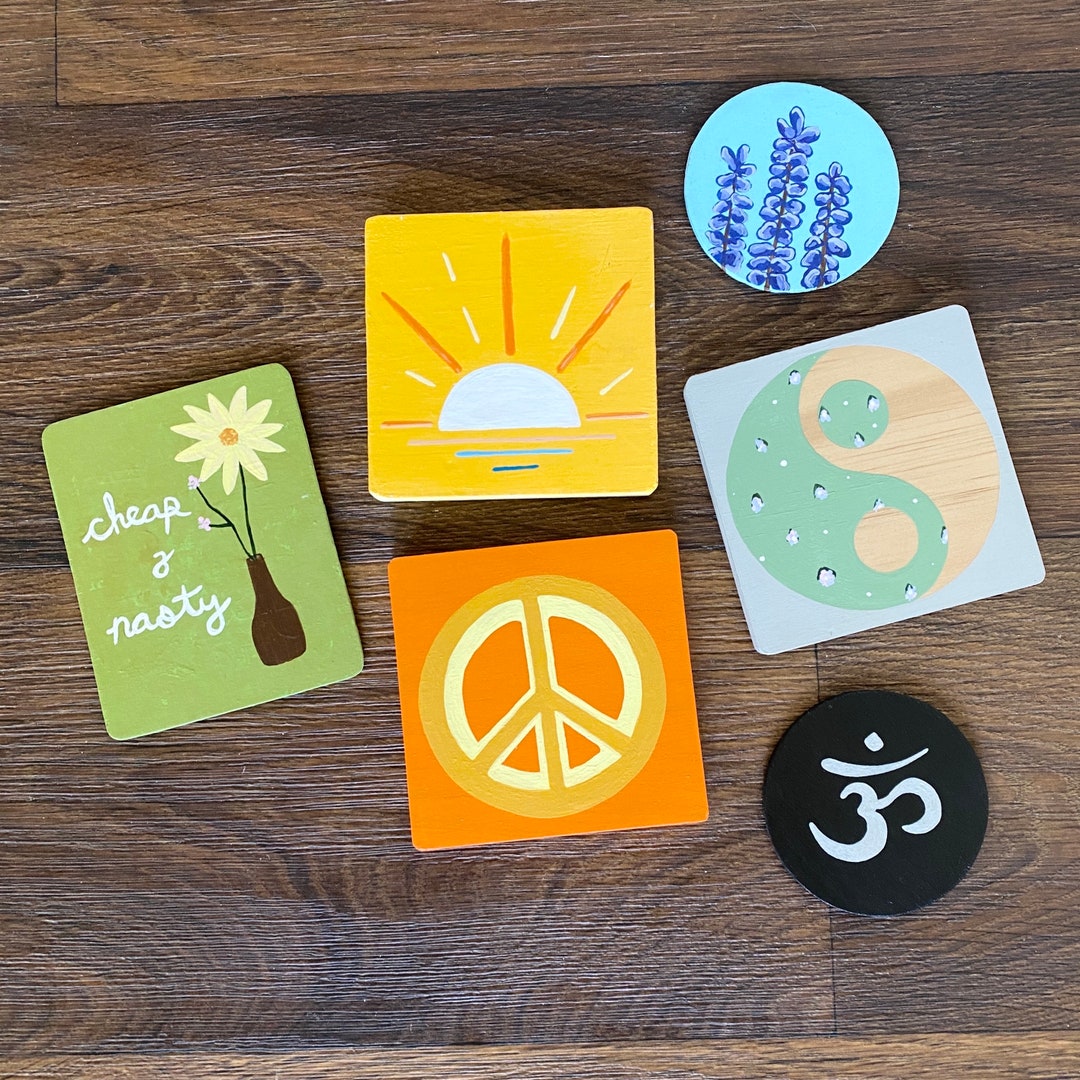 Assorted Magnets, Colorful Magnetic Art, Square and Round Magnets ...