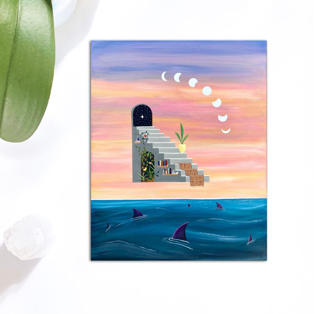 Art Print - Surrealism Landscape Art Print, Modern Surrealist Art With ...