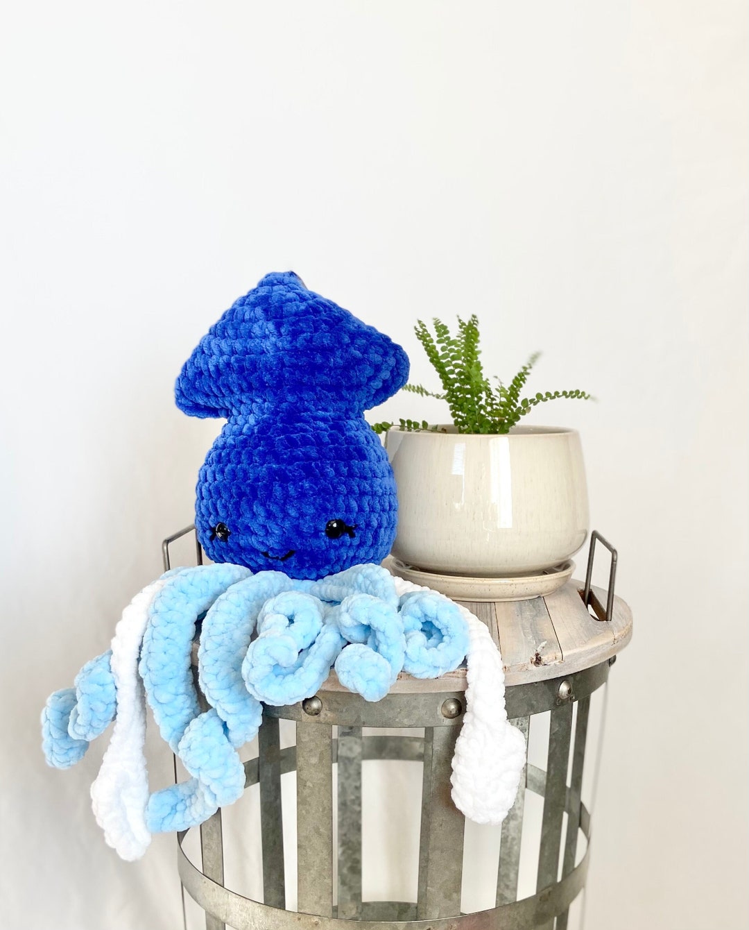 Crochet Giant Squid Crochet Squid Stuffy Crochet Squid Stuffed Animal ...