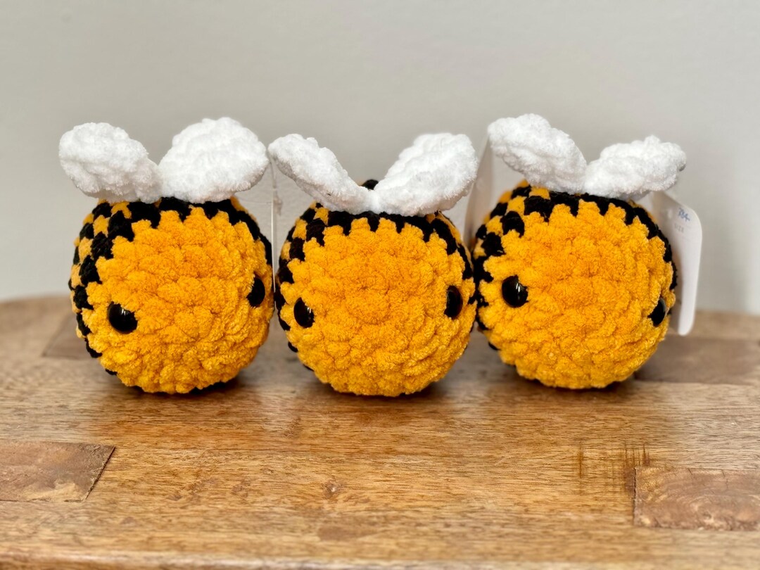 Crochet Bee Plushie Crochet Bee Stuffed Animal Cute Bee Stuffy Crochet ...