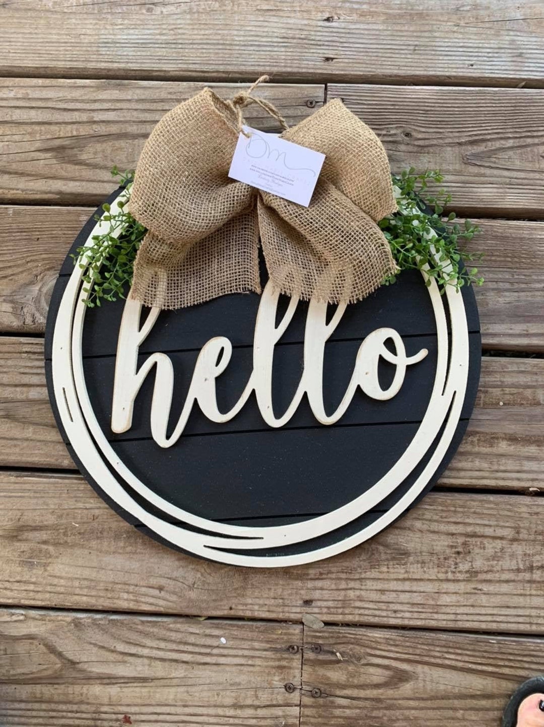 18 Round Hello Sign - Etsy