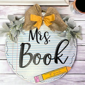 Notebook Paper Teacher Sign - Etsy