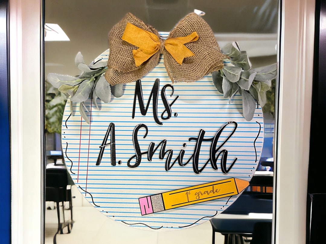 Notebook Paper Teacher Sign - Etsy
