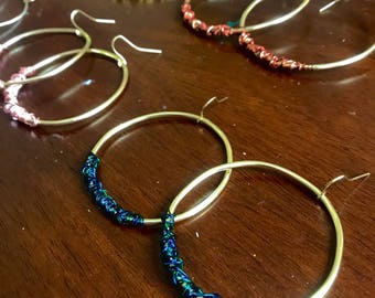 Wire wrapped hoops | Etsy