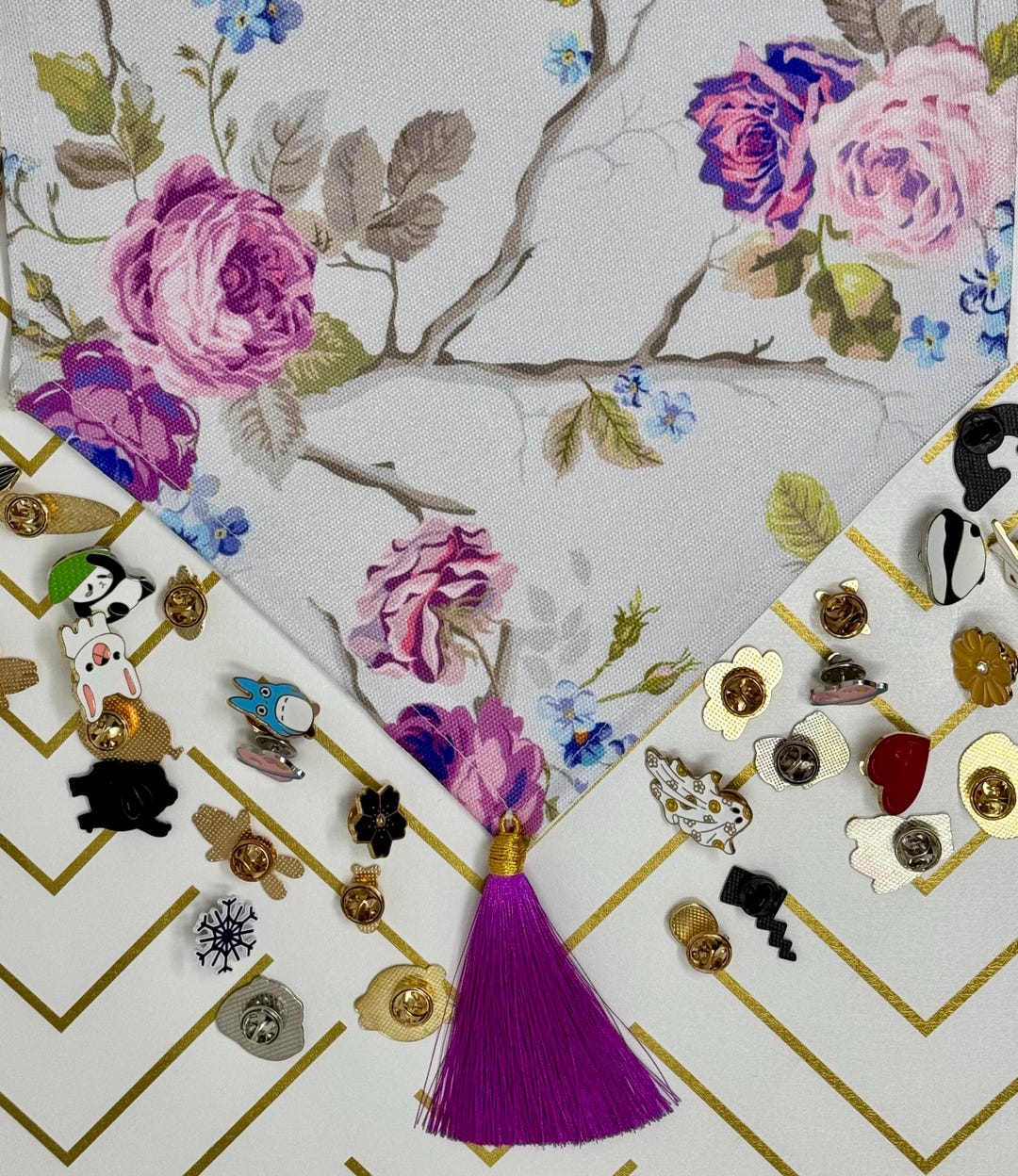 Vintage Rose Enamel Pin Display Banner | Pin Wall Hanging | Pin ...