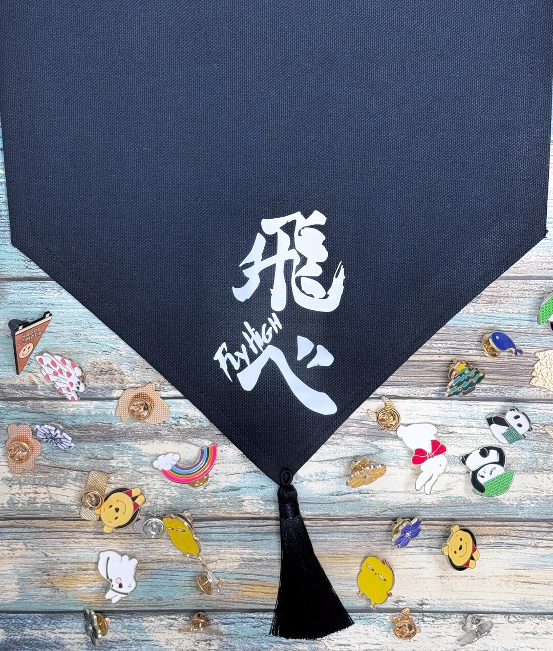 Volleyball Crow’s Motto Enamel Pin Display Banner | Pin Wall Hanging ...