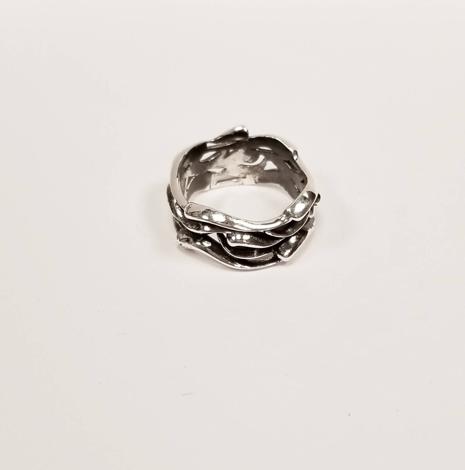 Sterling Silver Antiqued Flame Ring - Etsy