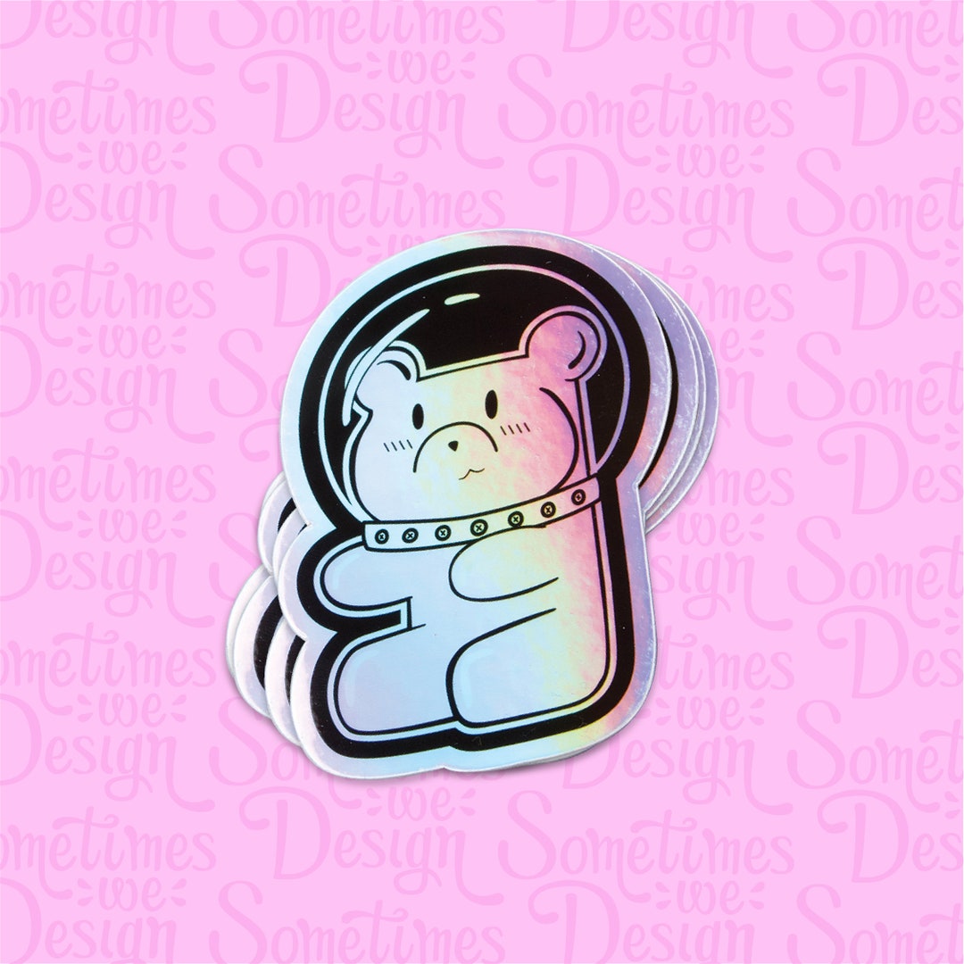 Cute Gummy Bear in Space Holographic Sticker, Imposter Ejected, Galaxy ...
