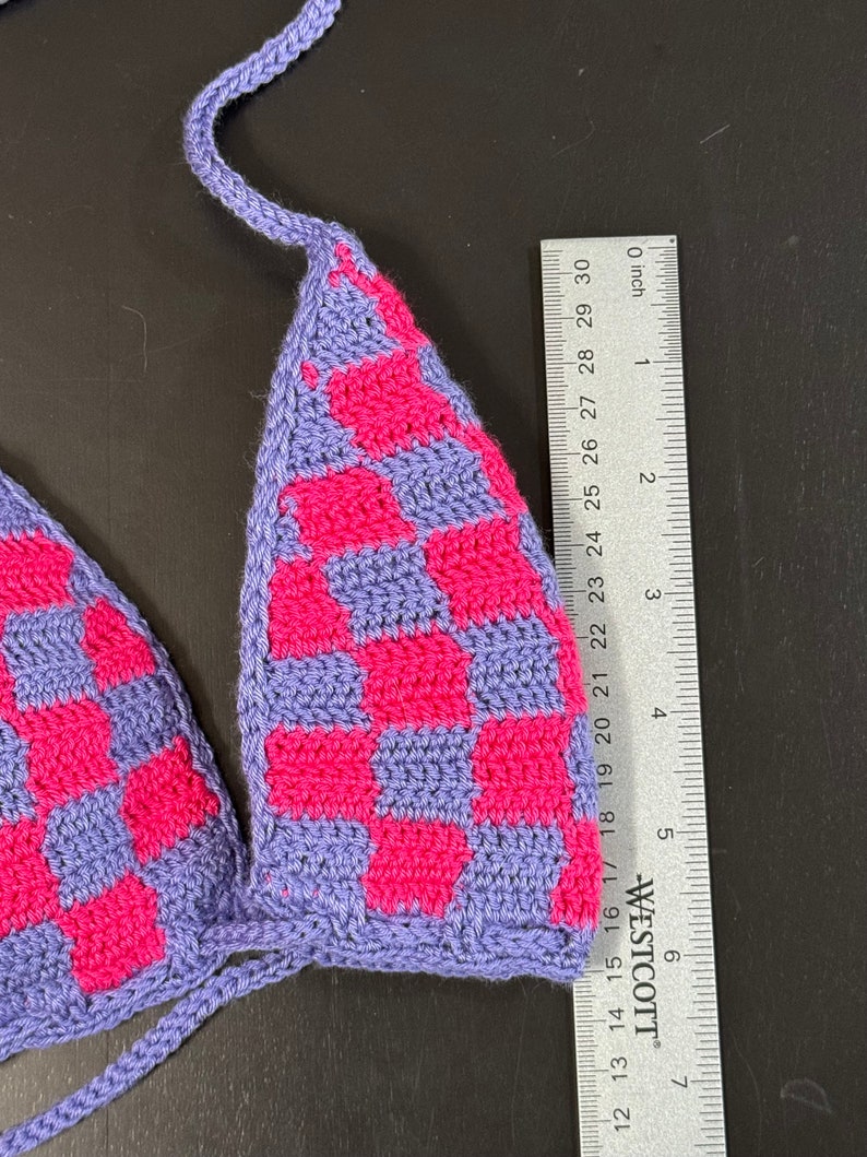 NWT Crochet FULL LINED Bikini Adjustable - Summer Checkered Pattern ...