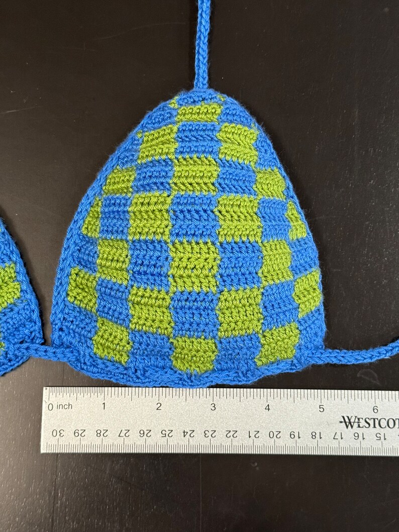 NWT Crochet FULL LINED Bikini Adjustable - Summer Handmade Checkered ...