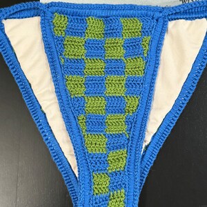 NWT Crochet FULL LINED Bikini Adjustable - Summer Handmade Checkered ...