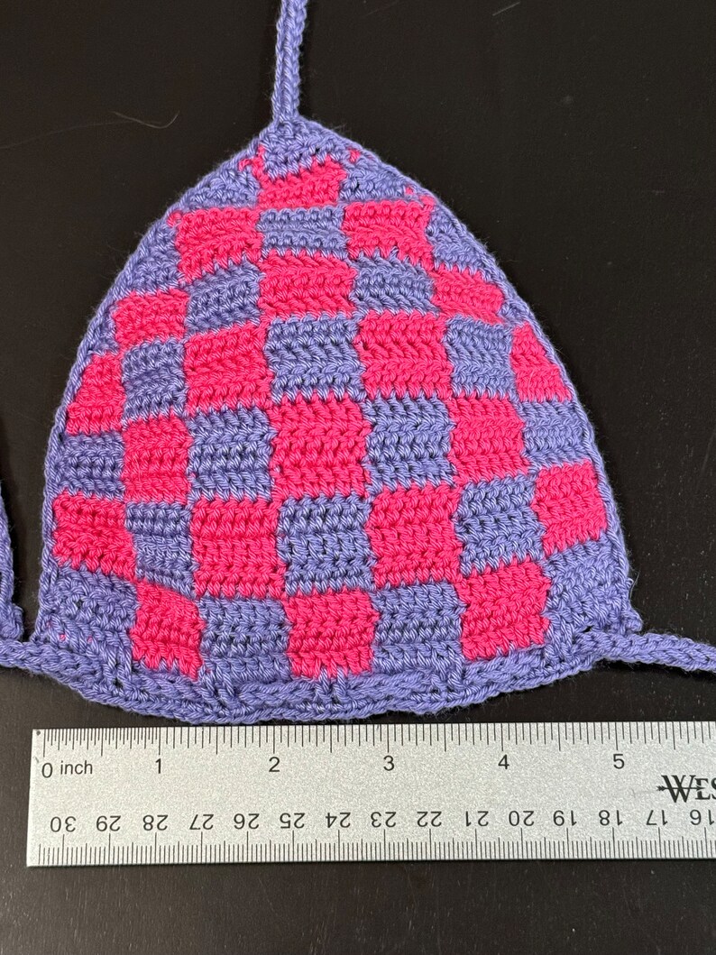 NWT Crochet FULL LINED Bikini Adjustable - Summer Checkered Pattern ...