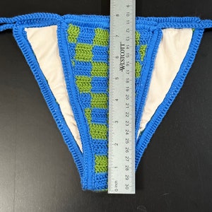 NWT Crochet FULL LINED Bikini Adjustable - Summer Handmade Checkered ...