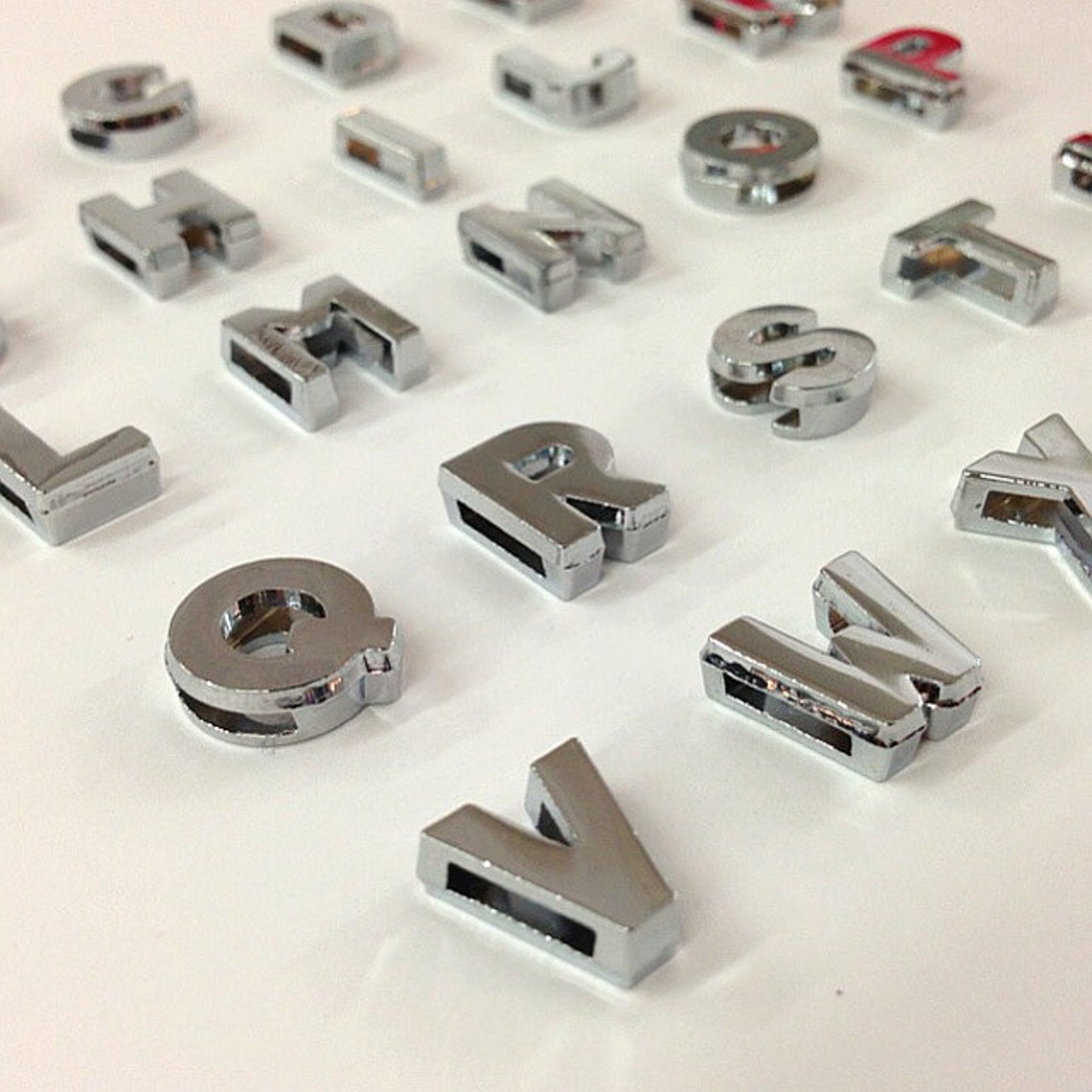 52pc Silver Metal Plain Letters Alphabet English Letters or - Etsy