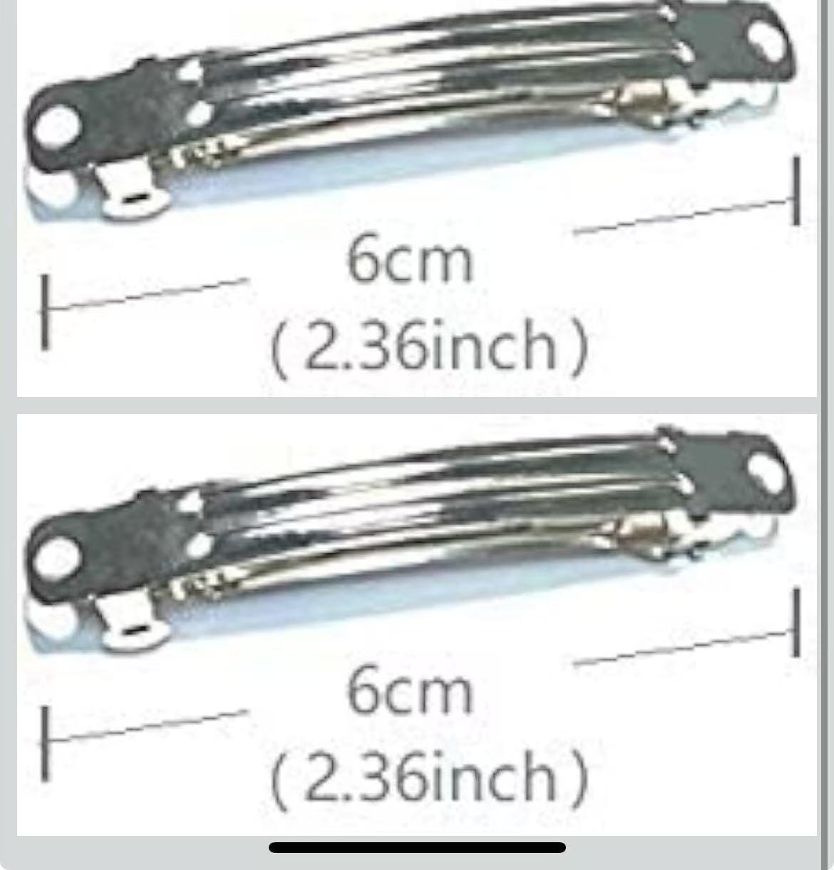 12 PC X 2.4 Inch Plain Blank Silver Metal DIY Craft French Barrettes ...
