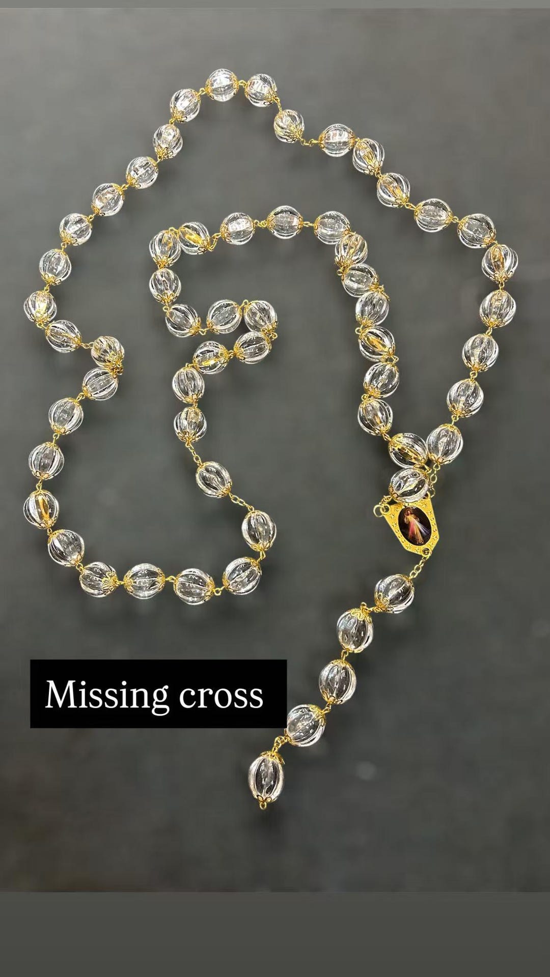 Broken Missing Cross Giant Large 45 Inches Drop Down Clear Crystal ...