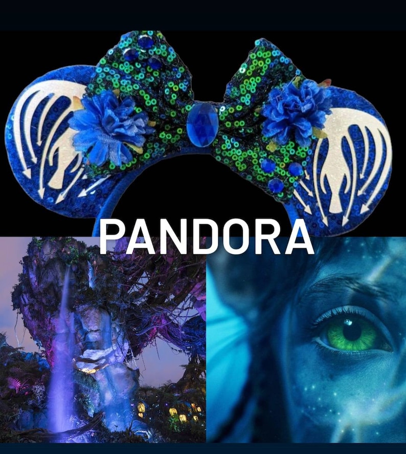 Avatar Inspired Minnie Ears Pandora Mickey Ears Avatar - Etsy