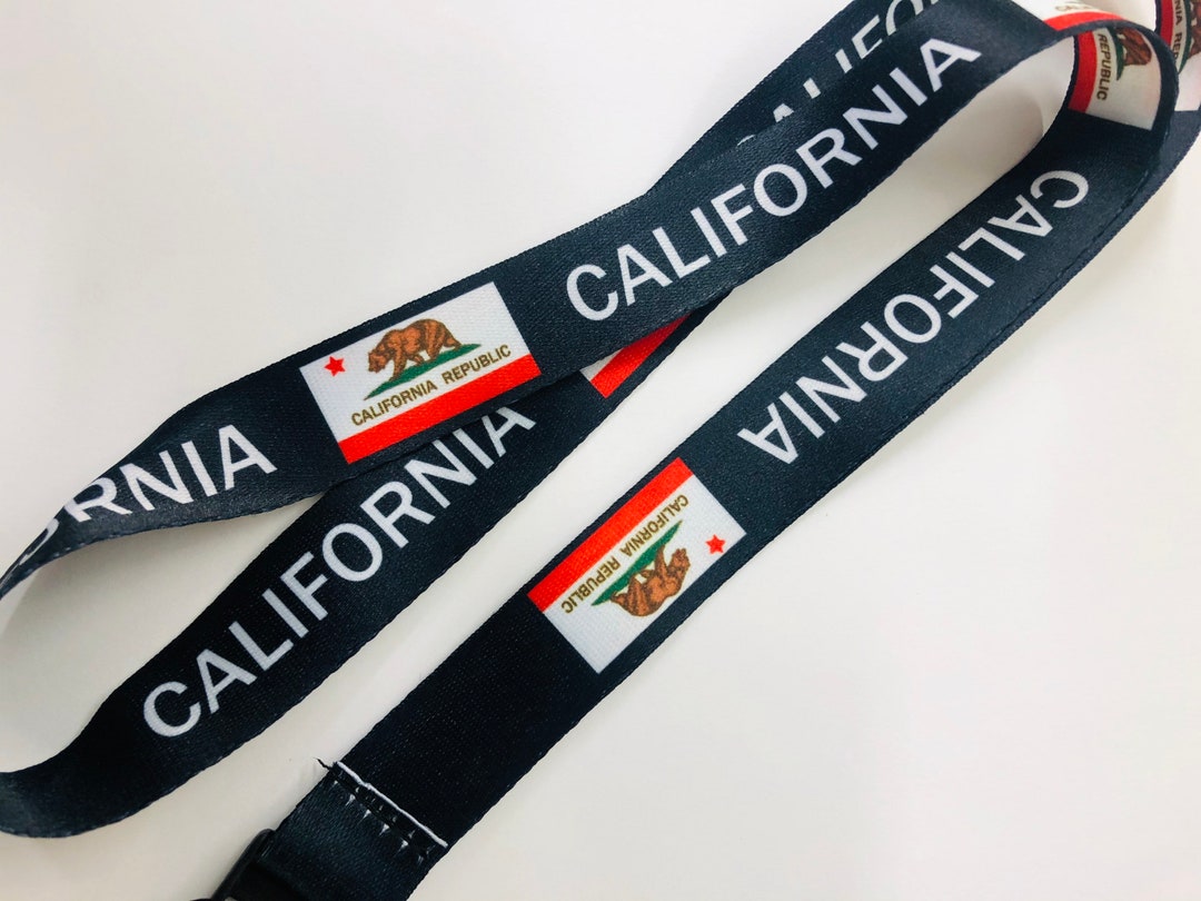 California State/ Los Angeles Flag Gear Lanyard With ID Holder Garage ...