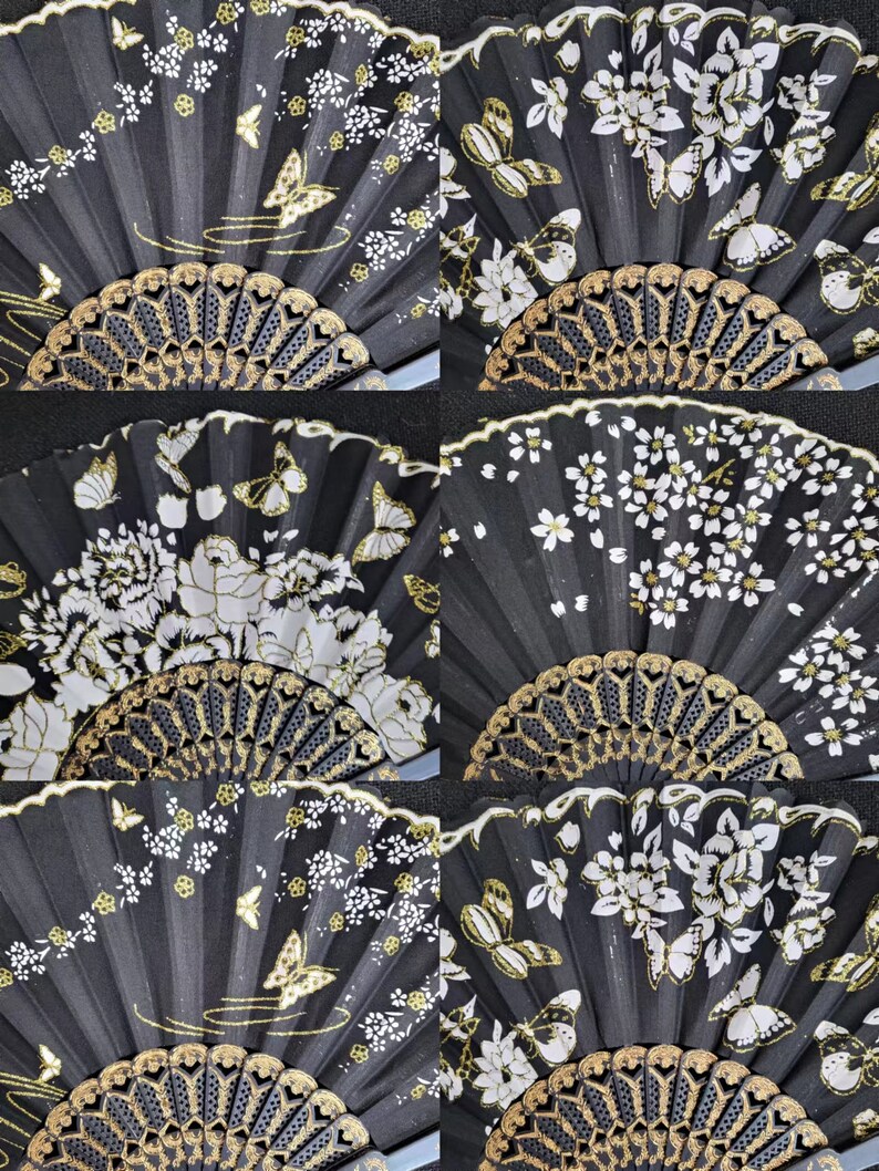 Set of 6/12/50/75/100 White Summer Glitter Folding Fan W/ Gift - Etsy