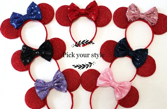Red Minnie Mouse Ears Red Disney Ears Red Minnie Ears | Etsy
