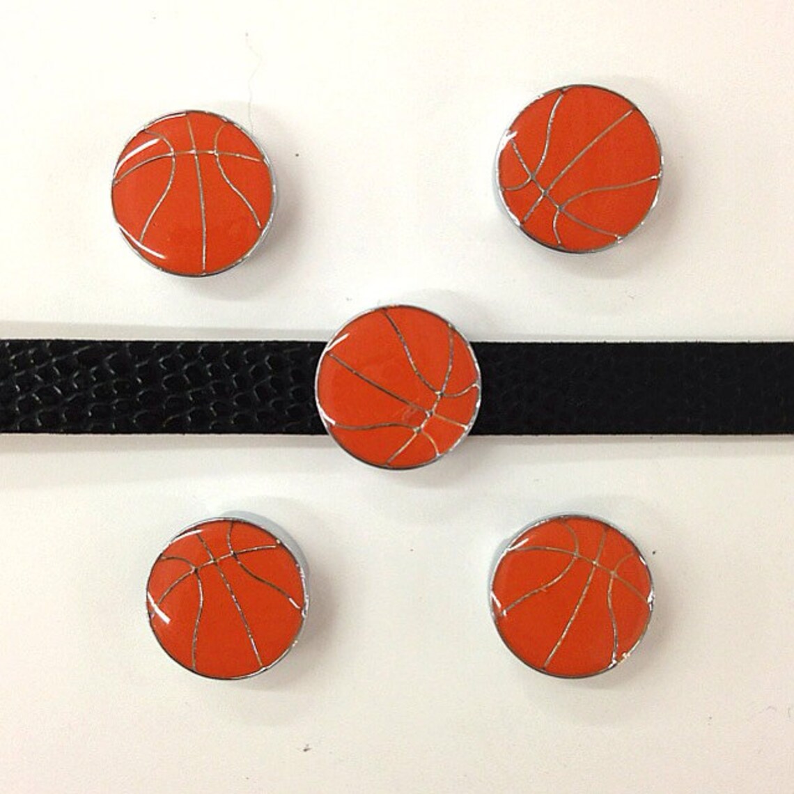 Set of 10pc Basketball Slide Charm Fits 8mm Wristband for | Etsy