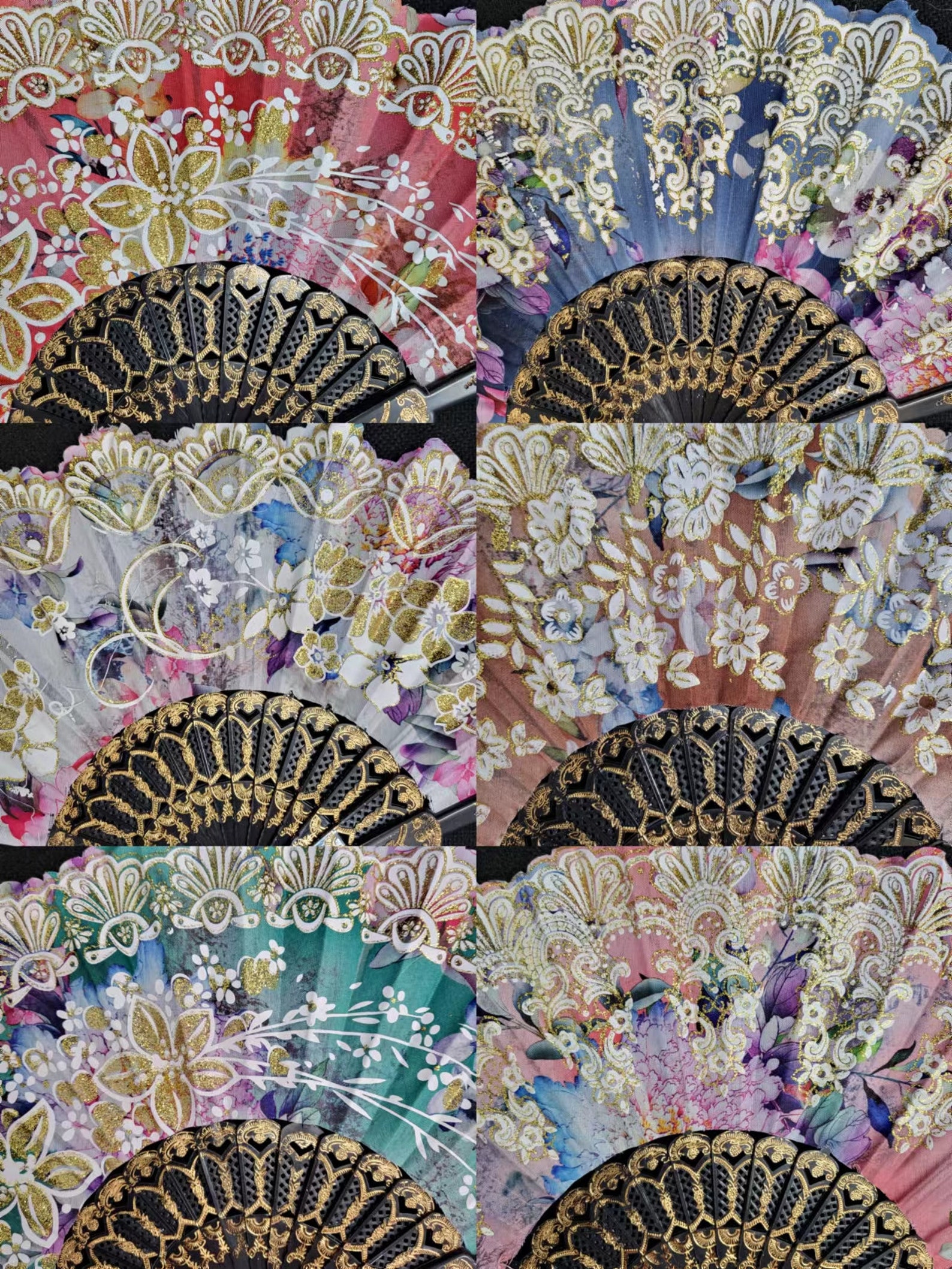 Set of 6/12/50/75/100 White Summer Glitter Folding Fan W/ Gift - Etsy