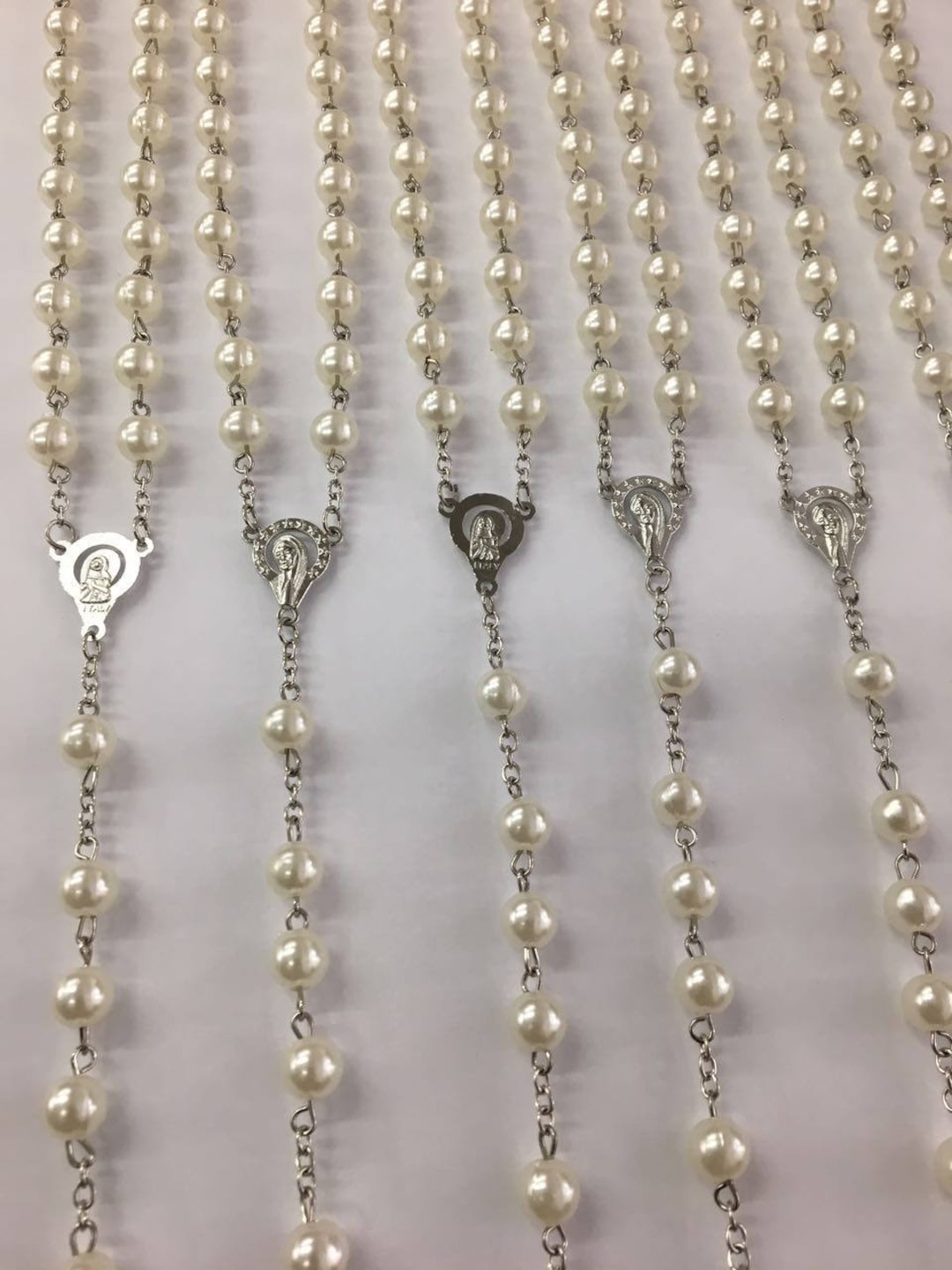 12/20/30/100 X Wholesale Bulk Rosary Long Faux Pearl Glass Rosary Chain ...