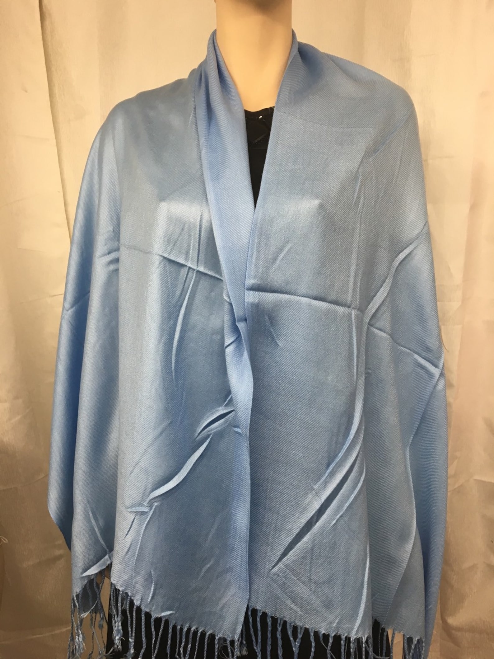 Baby/light Blue Pashmina Scarf Shawl / Personalized Initial - Etsy