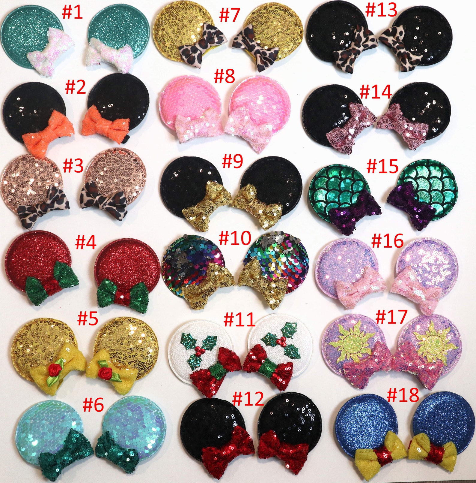 Minnie Mouse Ears Hair Clip, Minnie Mouse Ear Clips, Mickey Ears Hair ...