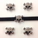 Set of 10pc Silver Rhinestone Skull Slide Charm Fits 8mm Wristband for ...