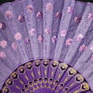 White/black/purple Sequin Folding Fan W/ Gift Bag for Wedding Party ...
