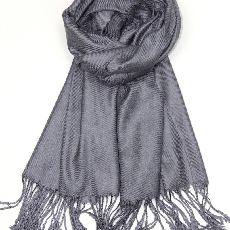 Grey Pashmina - Etsy