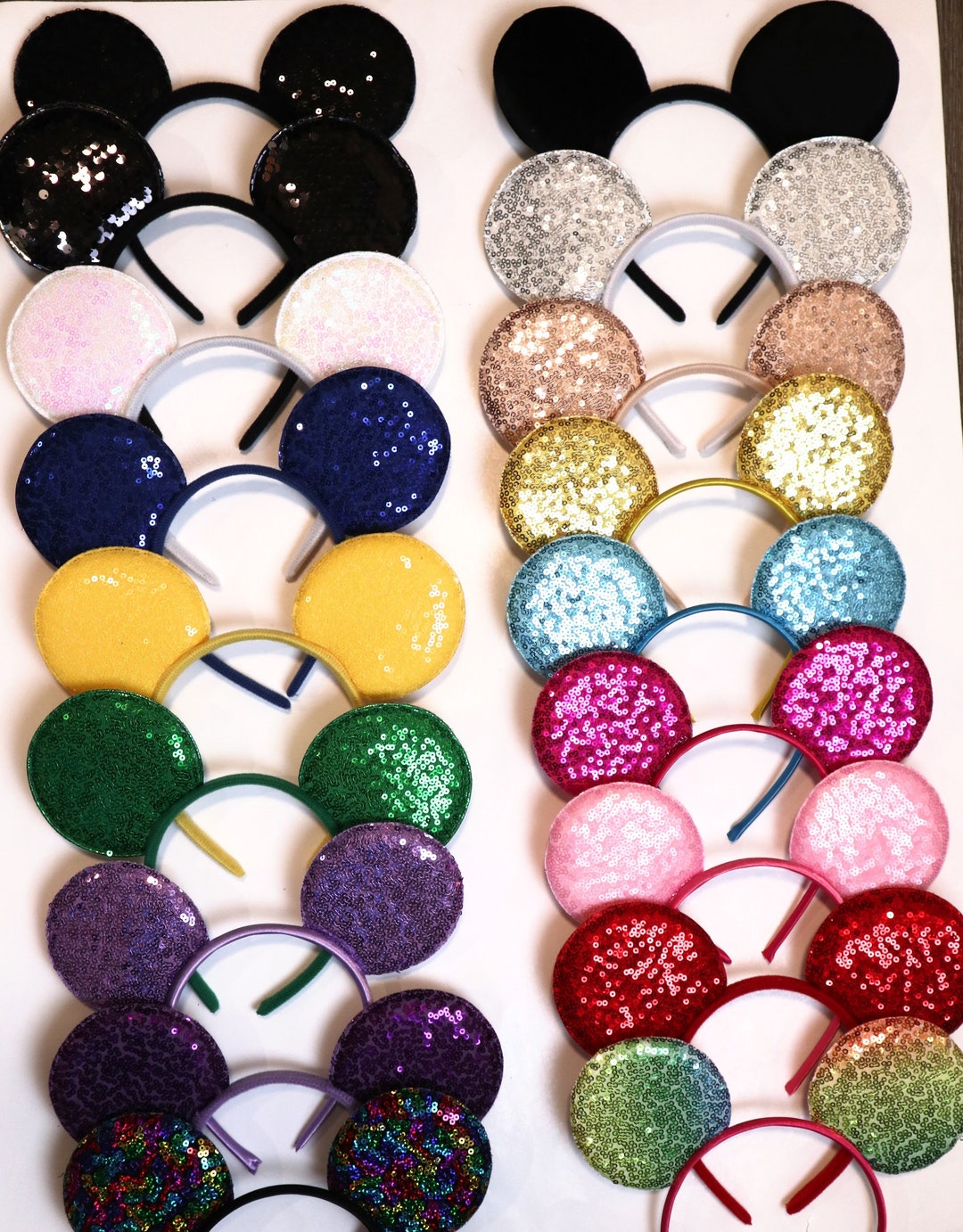 Mickey Minnie Mouse Ears Headband /black/ Silver/mickey Ears No Bow Diy ...